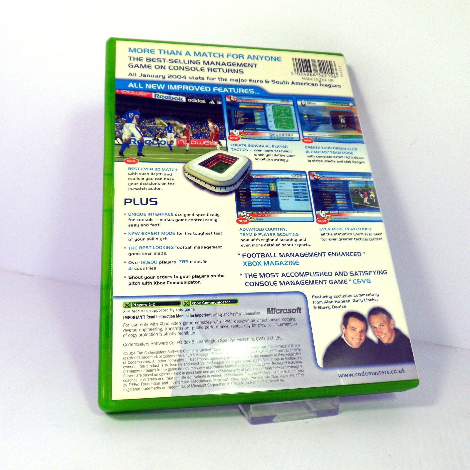 LMA Manager 2004 (Microsoft Xbox) - ClassicGamer: Classic & Retro Games ...